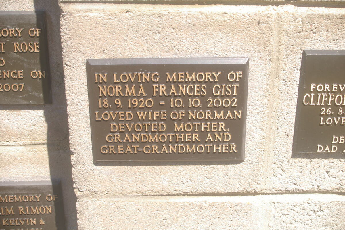Gist, Norma Francis | Creswick Cemetery