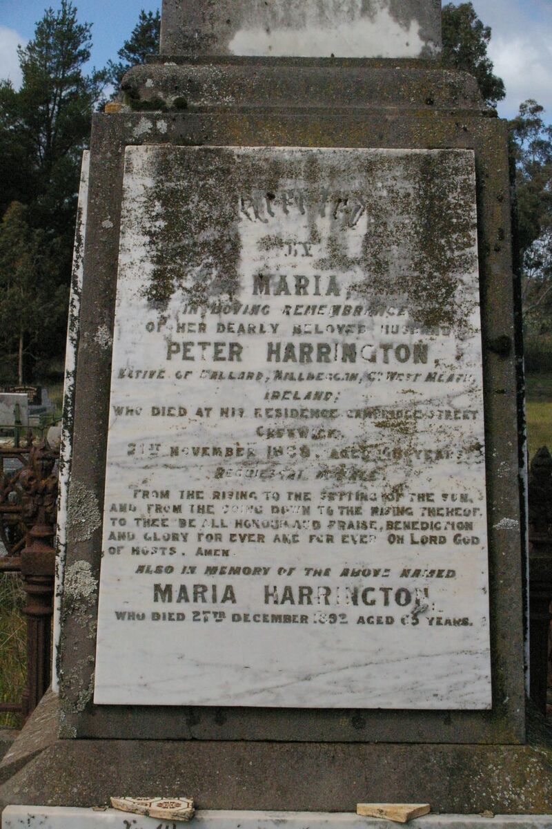 Harrington, Peter | Creswick Cemetery