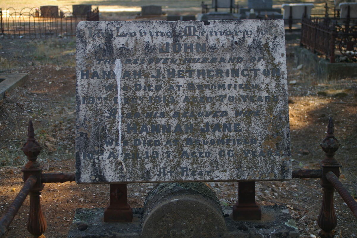 Hetherington, John | Creswick Cemetery