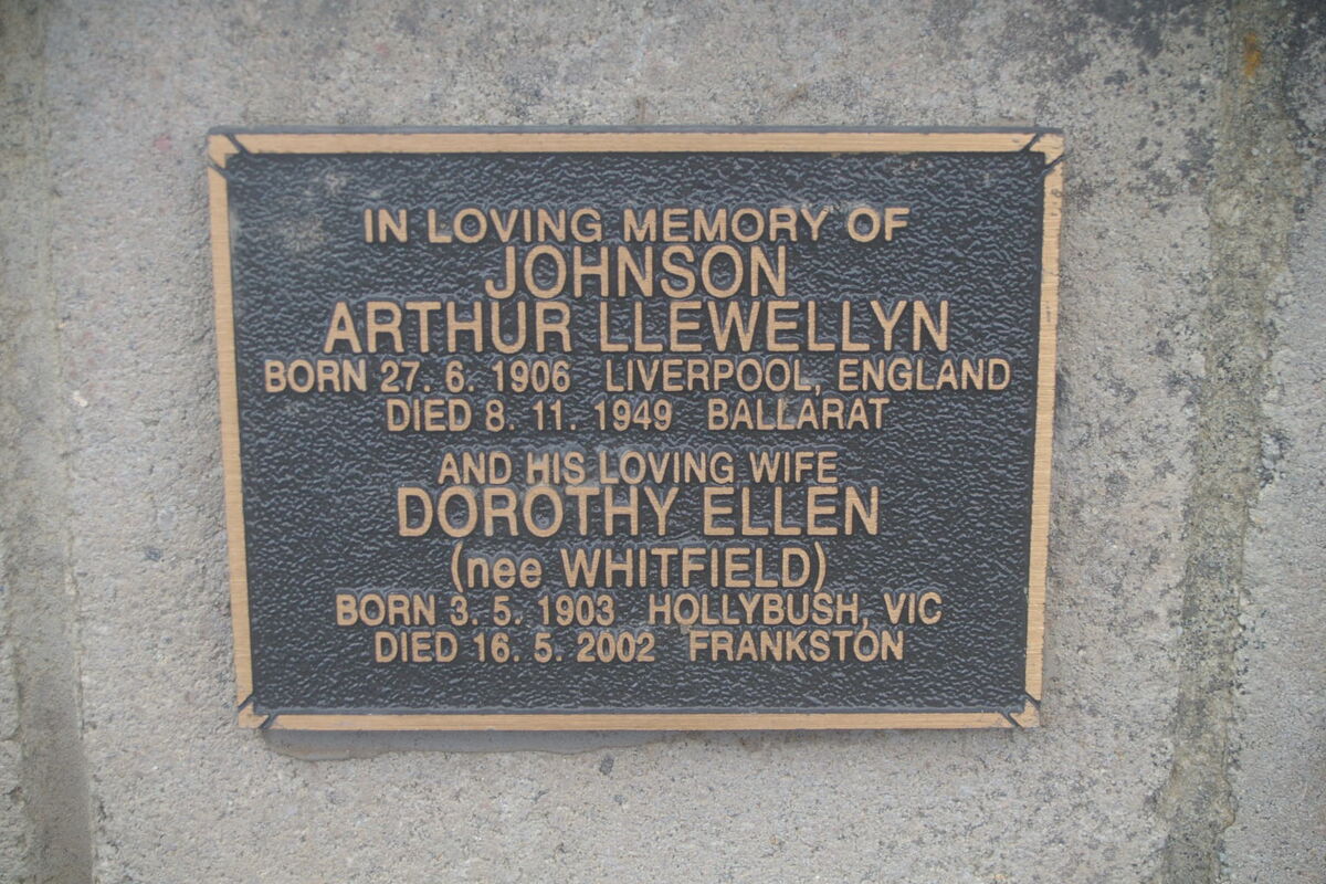 Johnson, Arthur Llewellyn | Creswick Cemetery