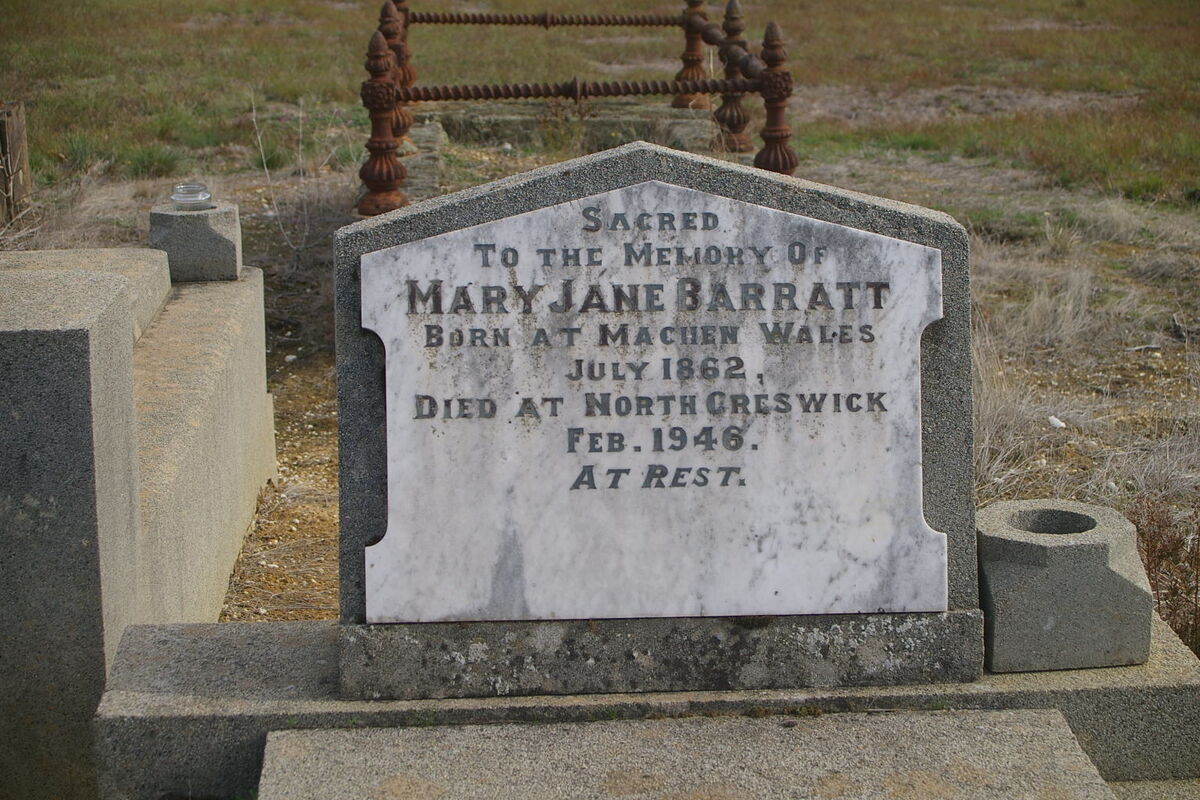 Barratt, Mary Jane | Creswick Cemetery