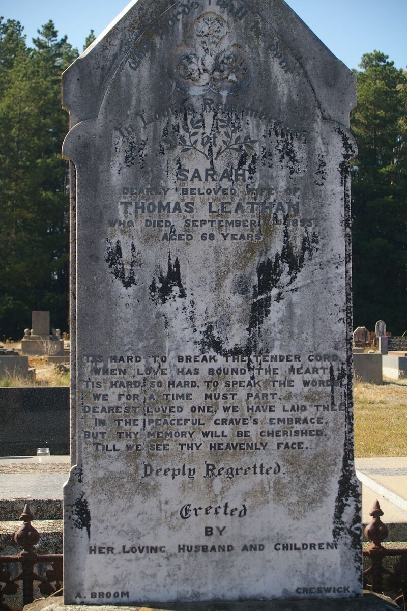 Leathan, Sarah | Creswick Cemetery
