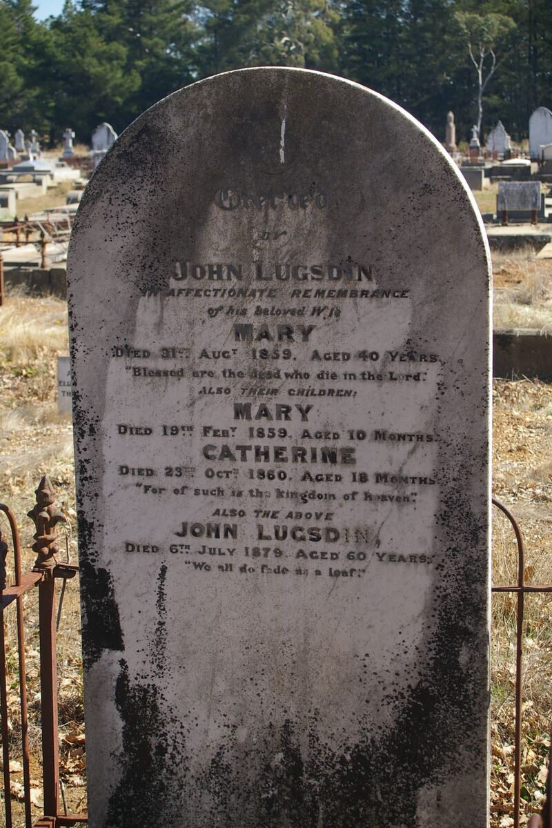 Lugsdin, John | Creswick Cemetery