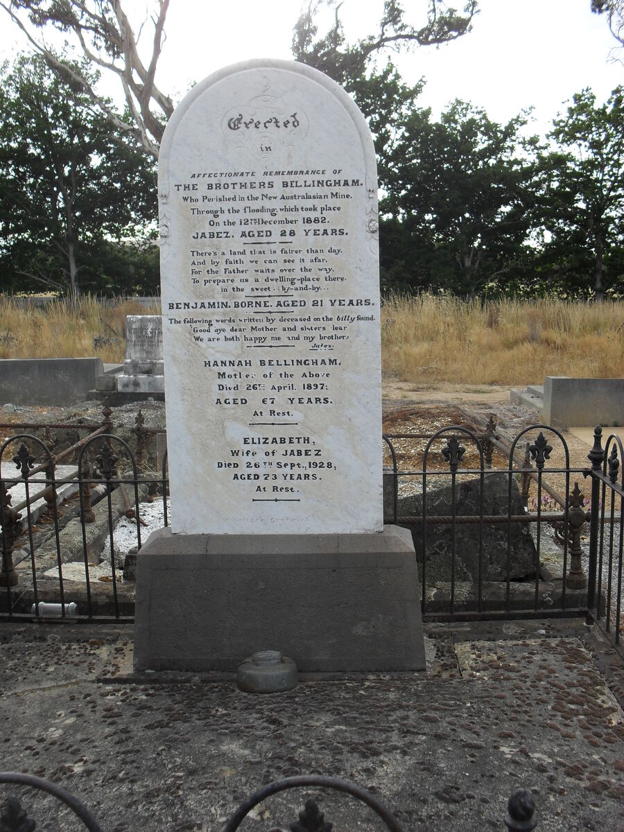 Bellingham, Jabez | Creswick Cemetery