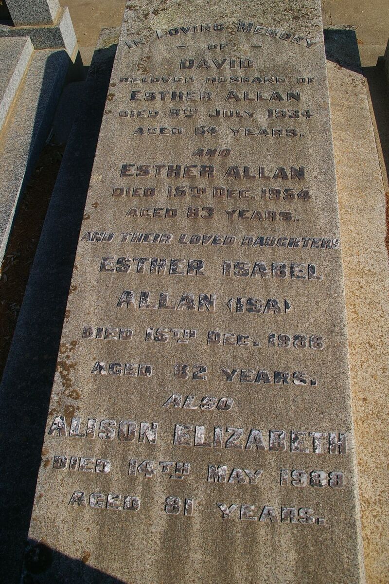 Allan, Alison Elizabeth | Creswick Cemetery