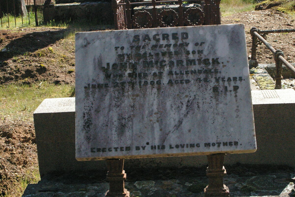 McCormick, John Joseph | Creswick Cemetery