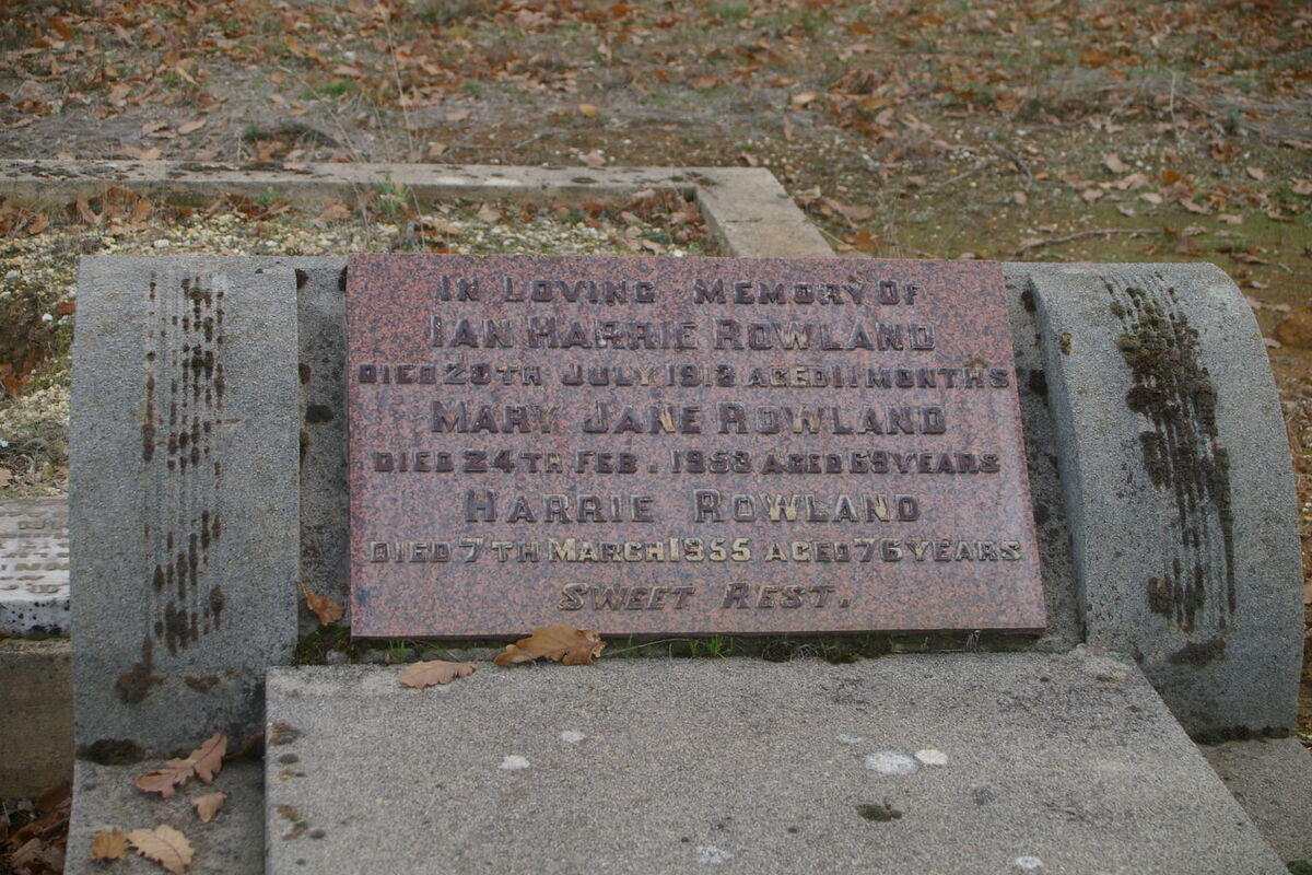 Rowland , Mary Jane | Creswick Cemetery