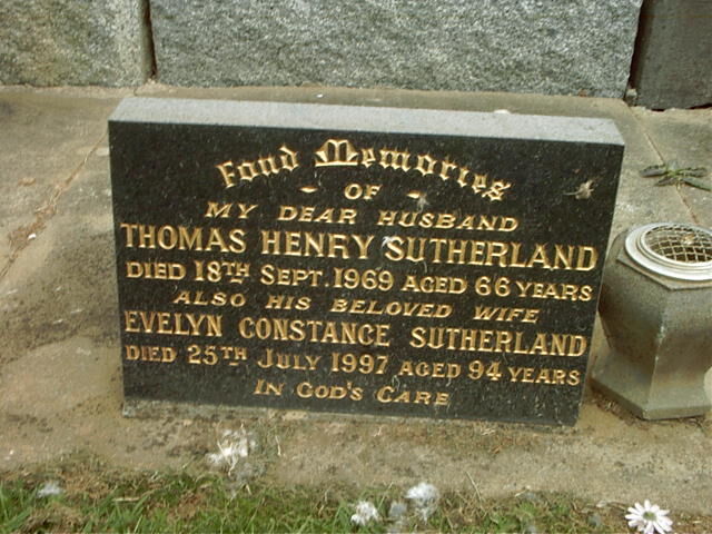 Sutherland, Thomas Henry | Creswick Cemetery