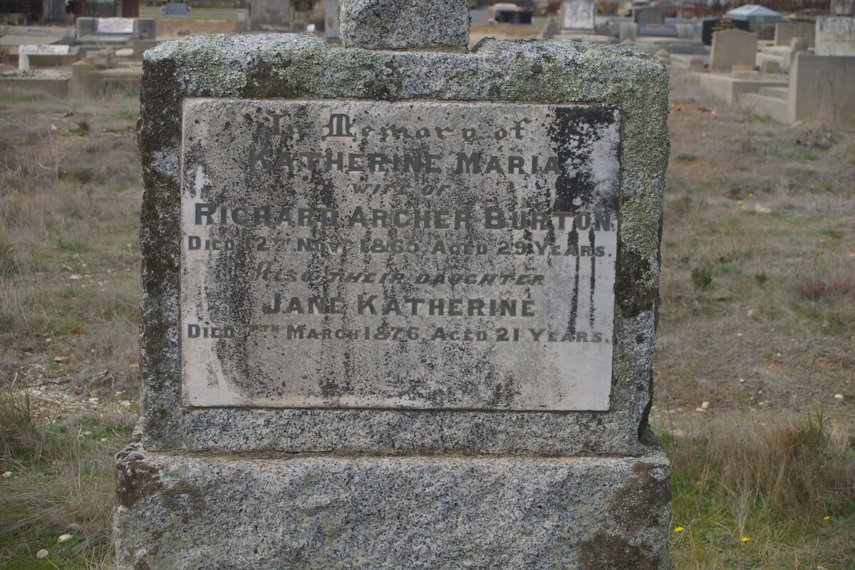 Burton, Jane Katherine Archer | Creswick Cemetery
