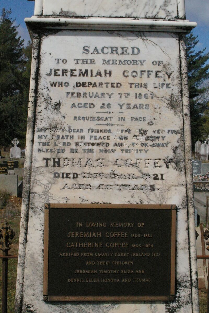Coffey, Jeremiah | Creswick Cemetery